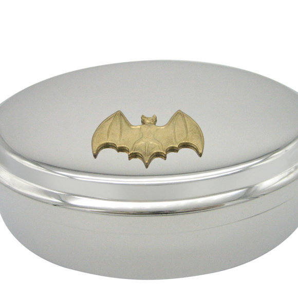 Kiola Designs | Other | Gold Toned Bat Pendant Oval Trinket Jewelry Box ...